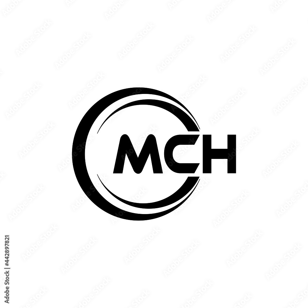 MCH letter logo design with white background in illustrator, vector ...