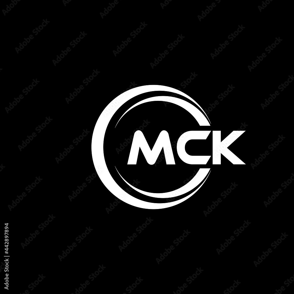 MCK letter logo design with black background in illustrator, vector ...