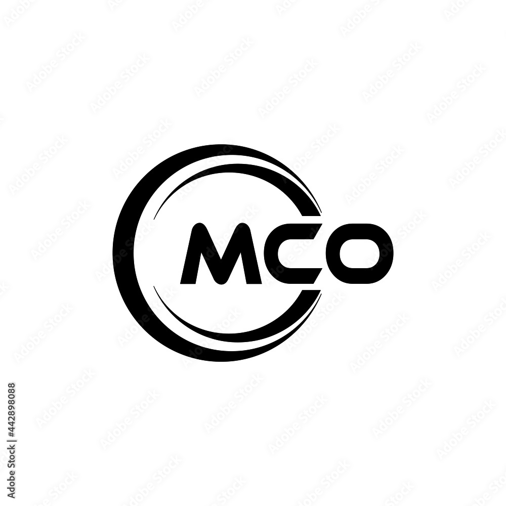 Vecteur Stock MCO letter logo design with white background in ...