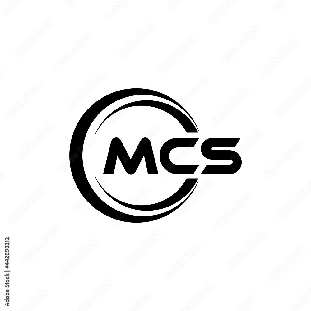 MCS letter logo design with white background in illustrator, vector ...