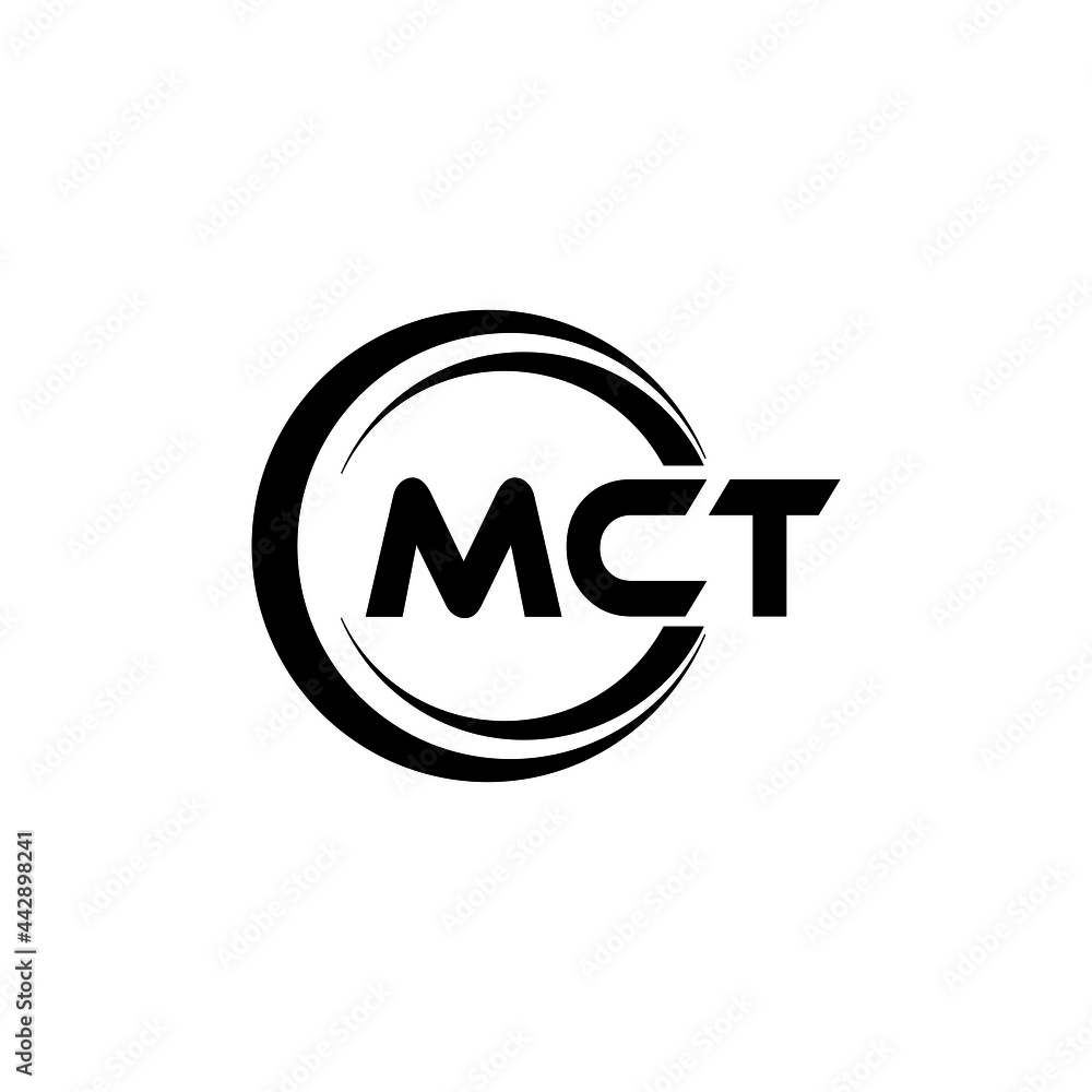 MCT letter logo design with white background in illustrator, vector ...