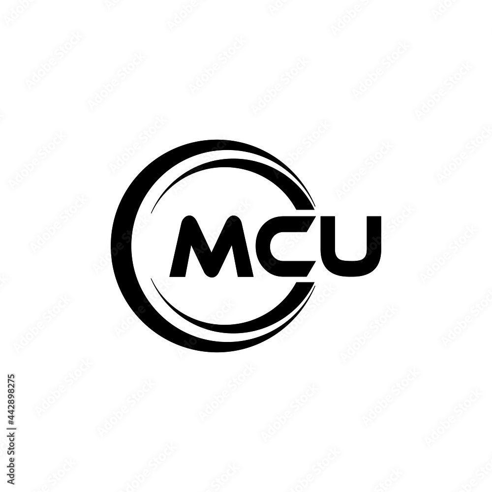 MCU letter logo design with white background in illustrator, vector ...