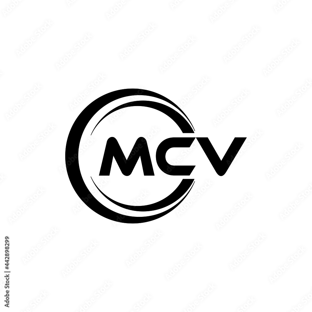 MCV letter logo design with white background in illustrator, vector ...