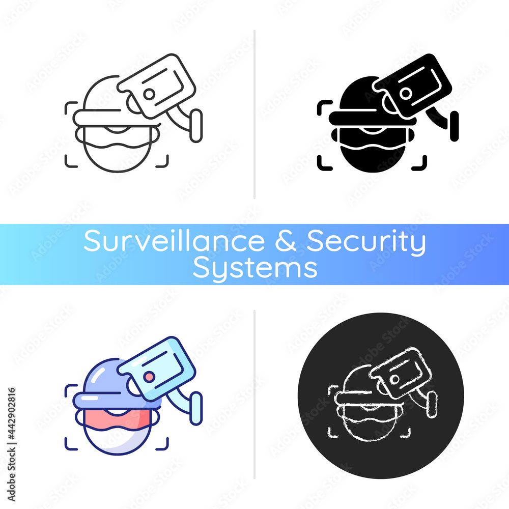 Criminal detection with surveillance camera icon. Crime-prevention ...