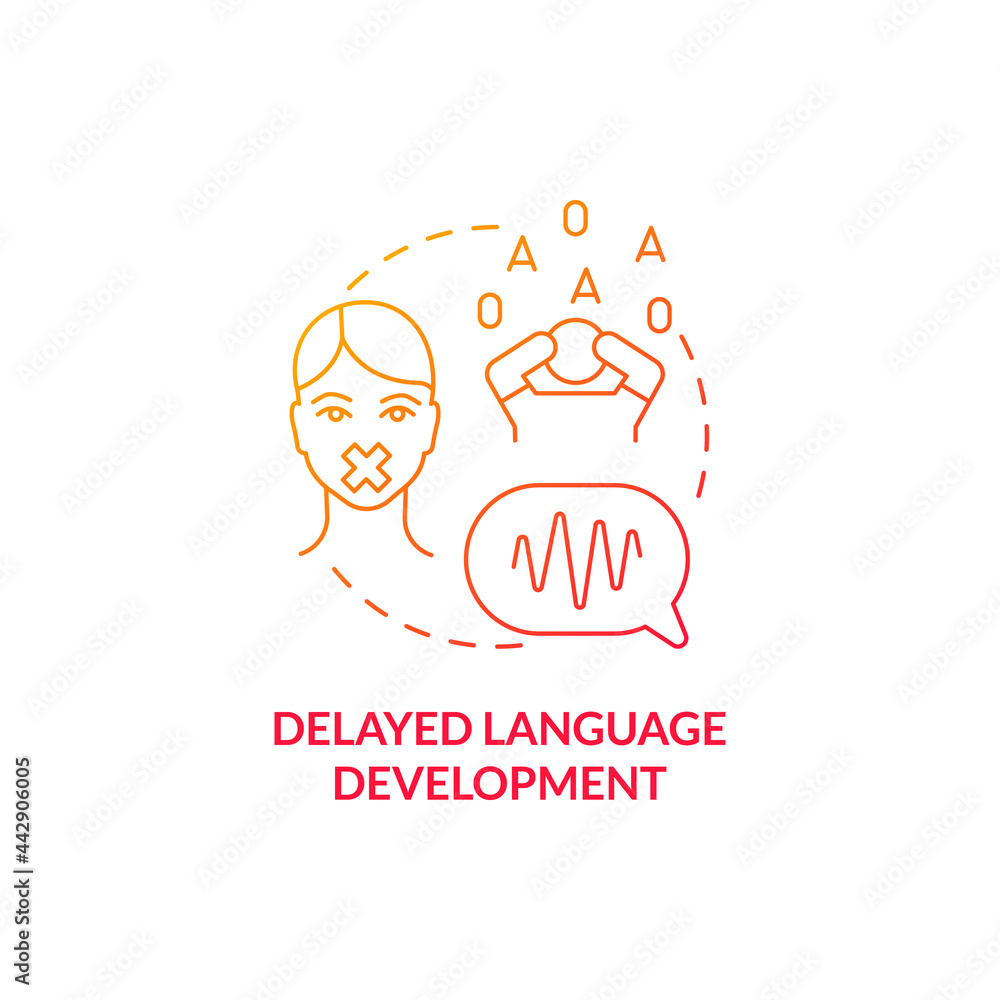 Delayed Language Development Concept Icon Autism Sign Abstract Idea delayed-language-development-concept-icon-autism-sign-abstract-idea