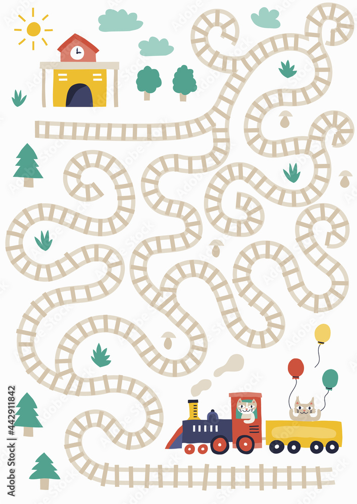 Cute kids labyrinth maze game fun education for children with funny ...