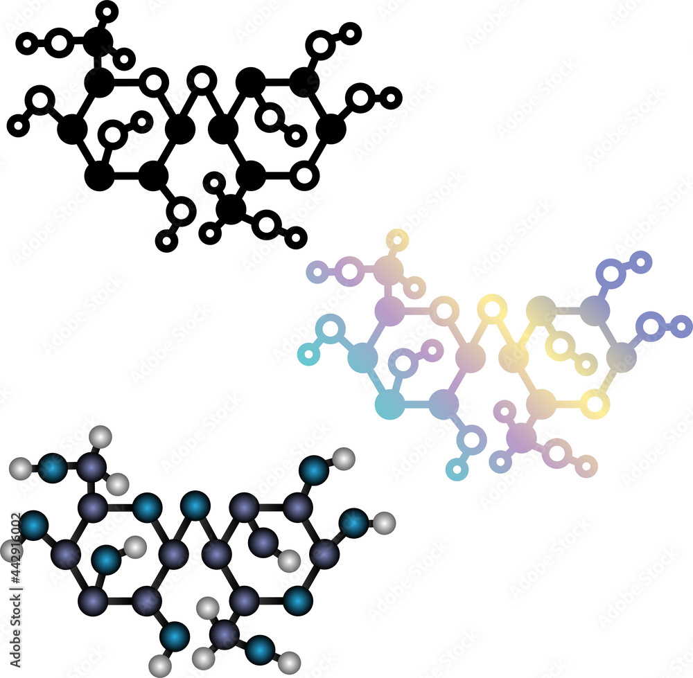 Lactose molecule vector illustration set. 3d, realistic, icon and ...