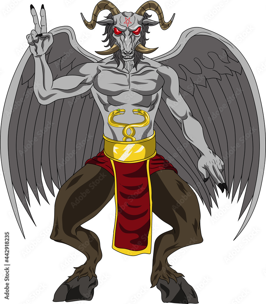 Baphomet, a demonic entity with a goat like head. Satanic image ...
