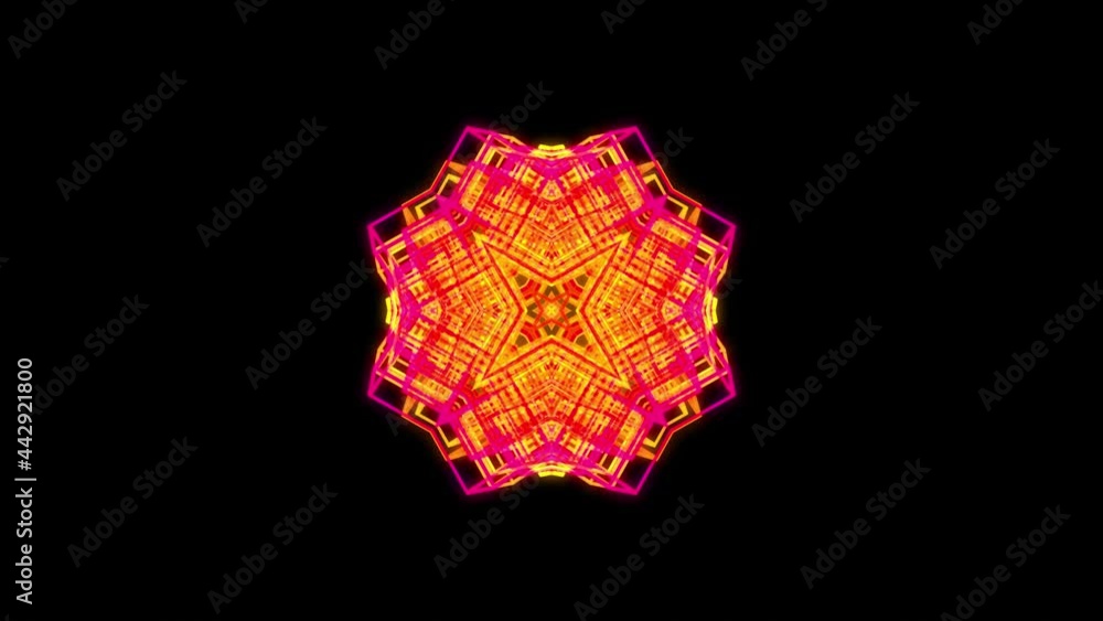 Trippy aztec looped VJ animation. Kaleidoscopic motion background ...