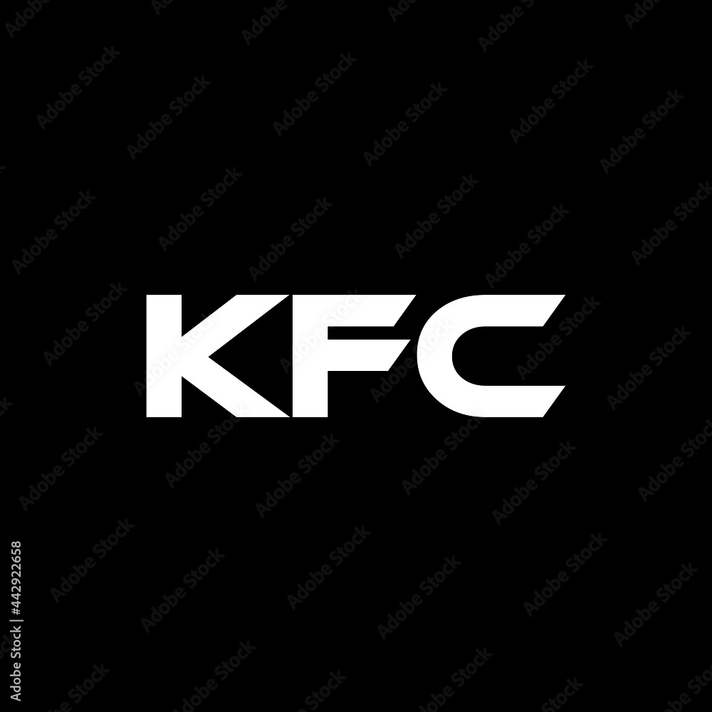 KFC letter logo design with black background in illustrator, vector ...