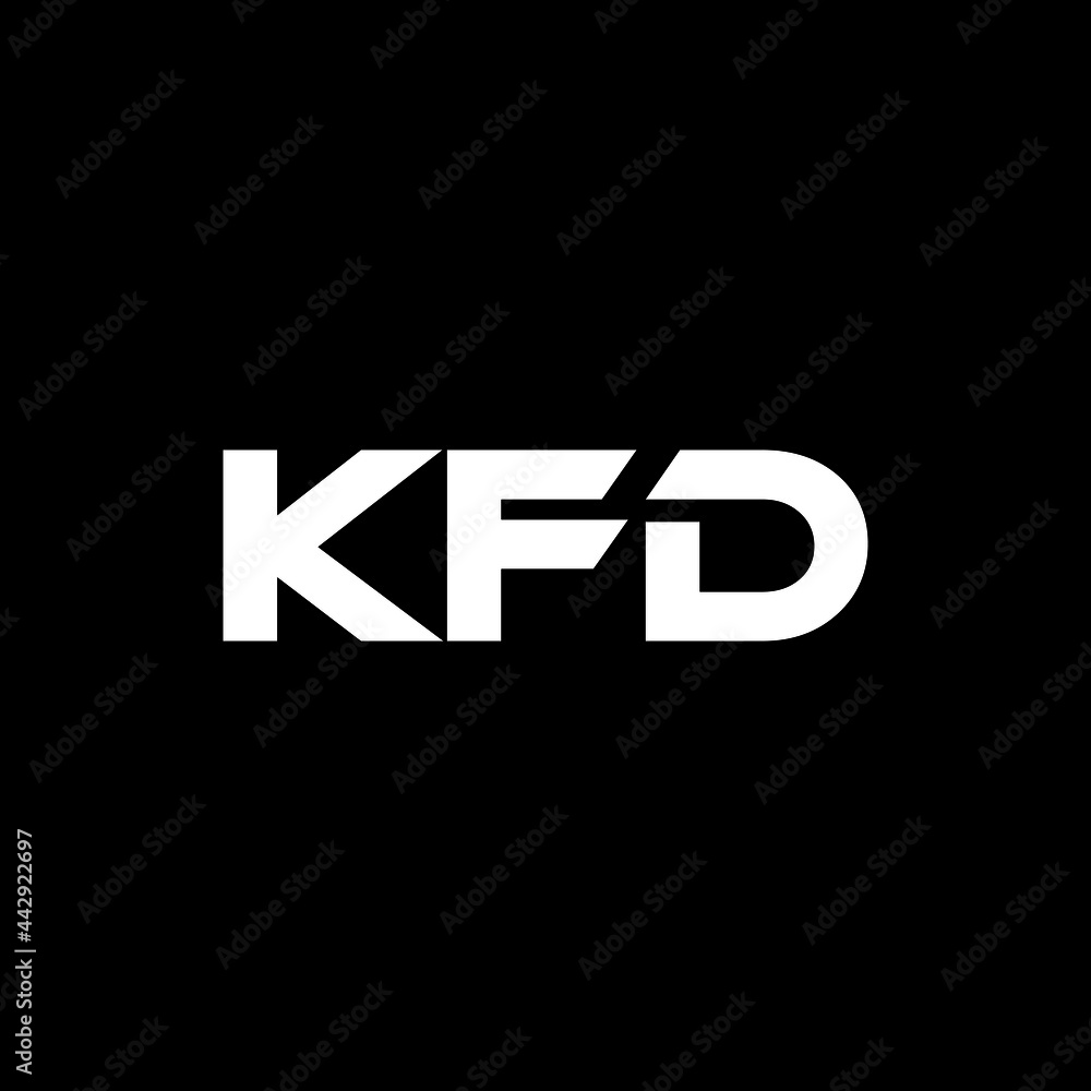 KFD letter logo design with black background in illustrator, vector ...
