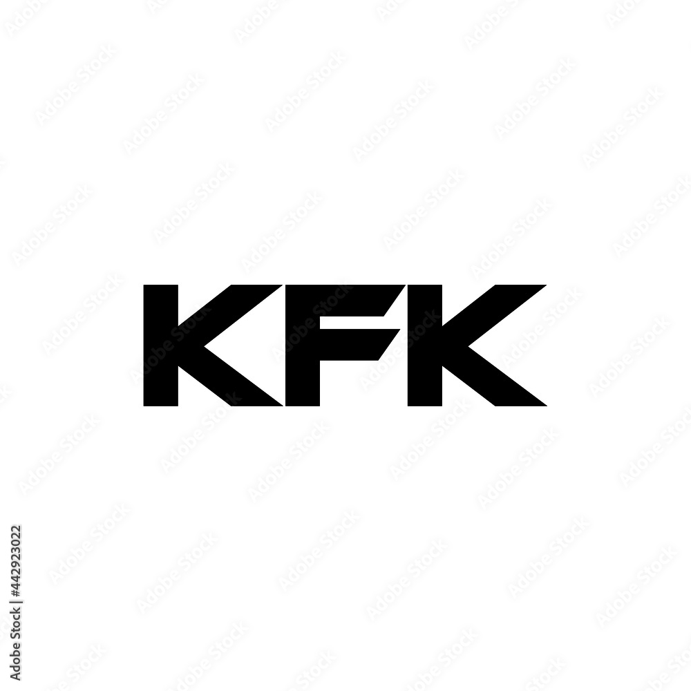 KFK letter logo design with white background in illustrator, vector ...