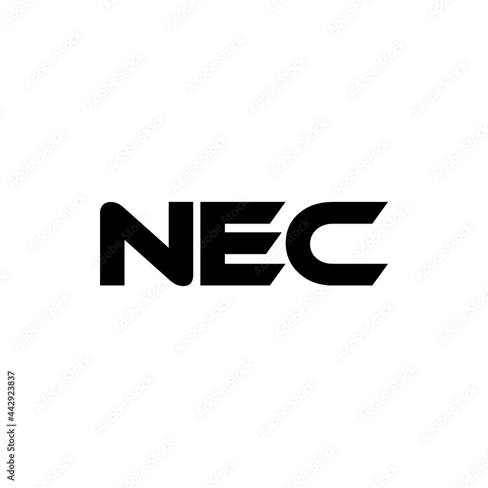 NEC letter logo design with white background in illustrator, vector ...