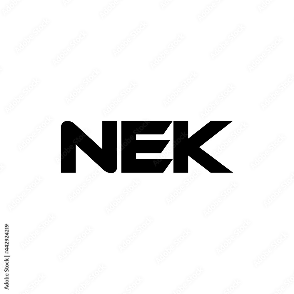 Vetor do Stock: NEK letter logo design with white background in ...