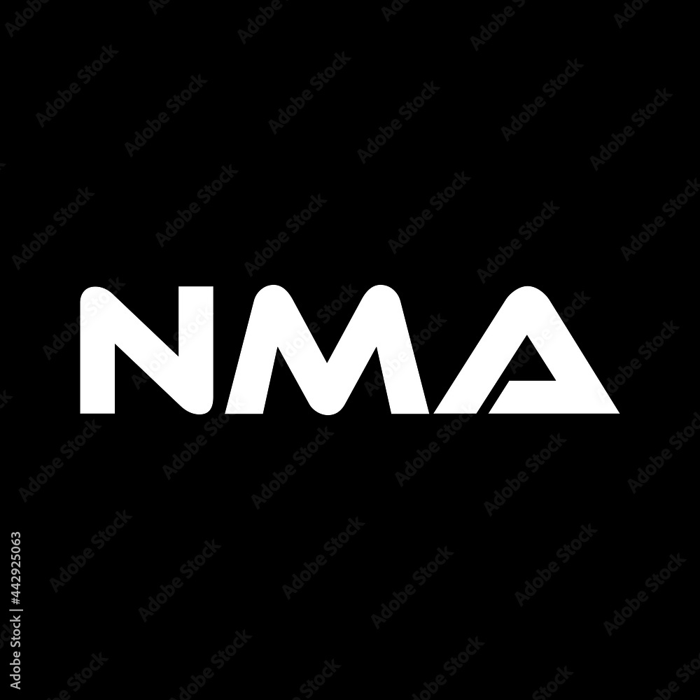 NMA letter logo design with black background in illustrator, vector ...