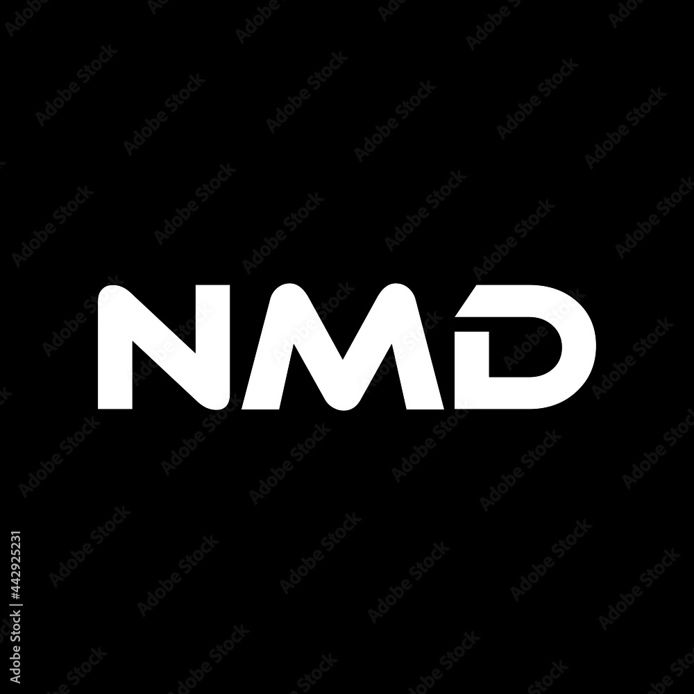 NMD letter logo design with black background in illustrator, vector ...