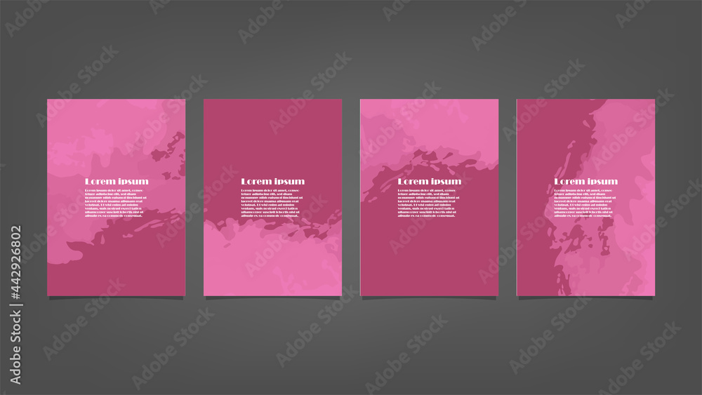 Set of pink vector watercolor backgrounds for poster, brochure or flyer ...