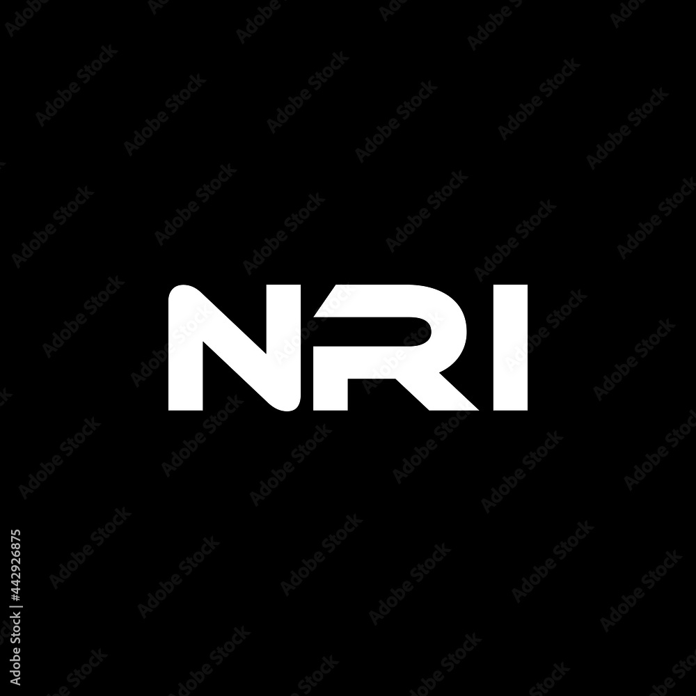 NRI letter logo design with black background in illustrator, vector ...