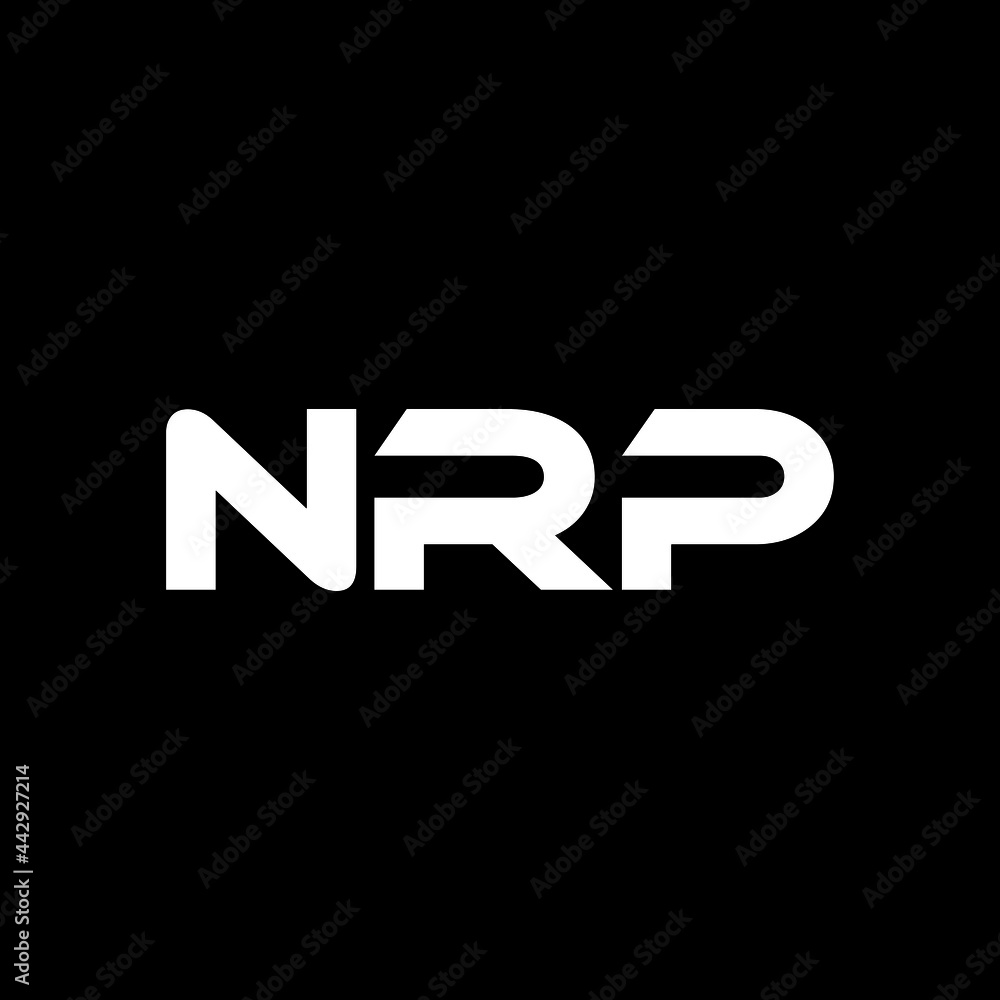 Vecteur Stock NRP letter logo design with black background in ...