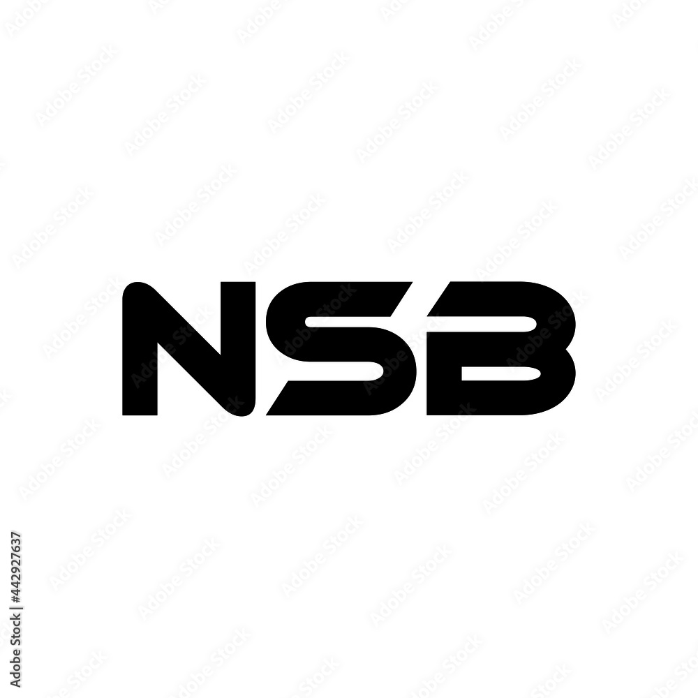 NSB letter logo design with white background in illustrator, vector ...