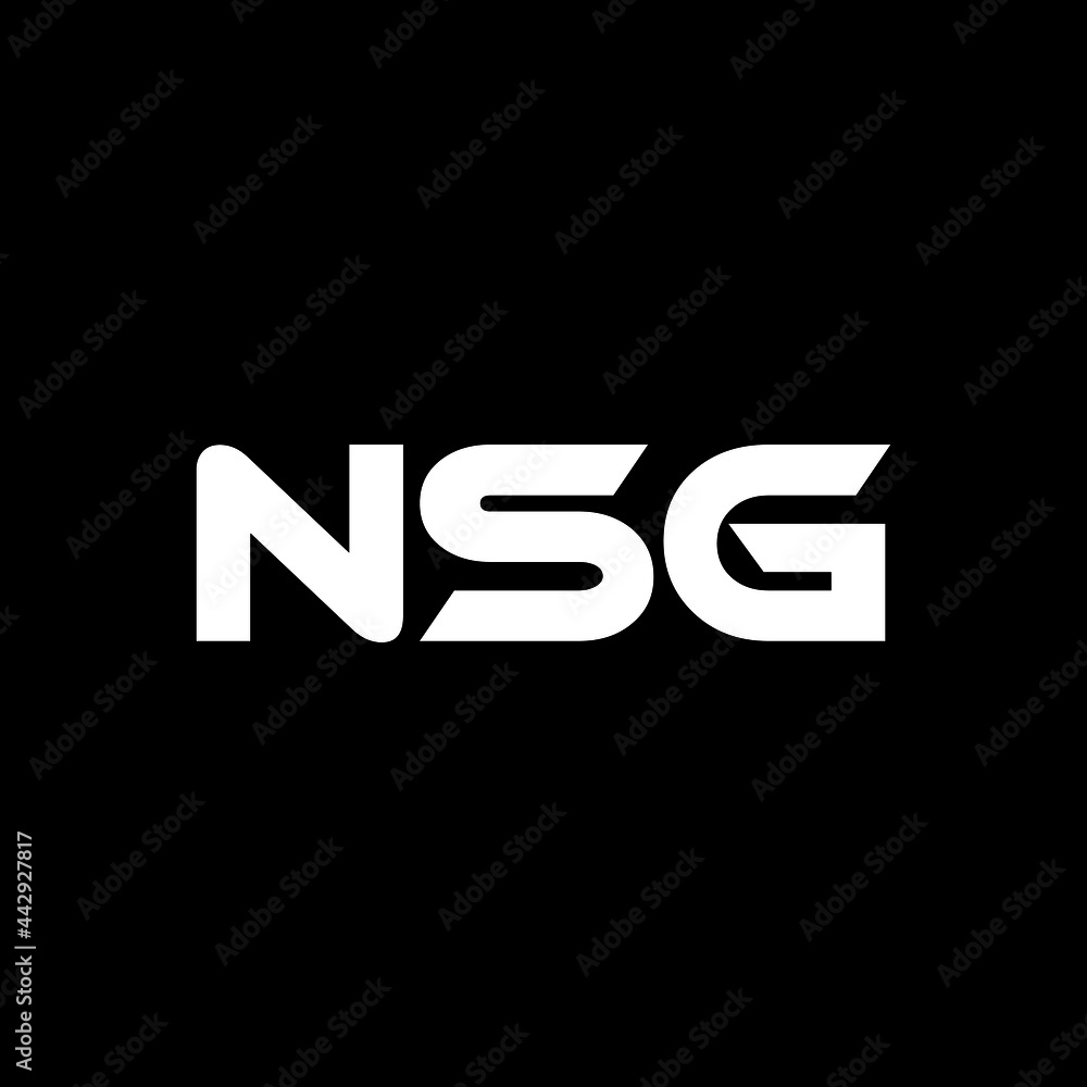 NSG letter logo design with black background in illustrator, vector ...