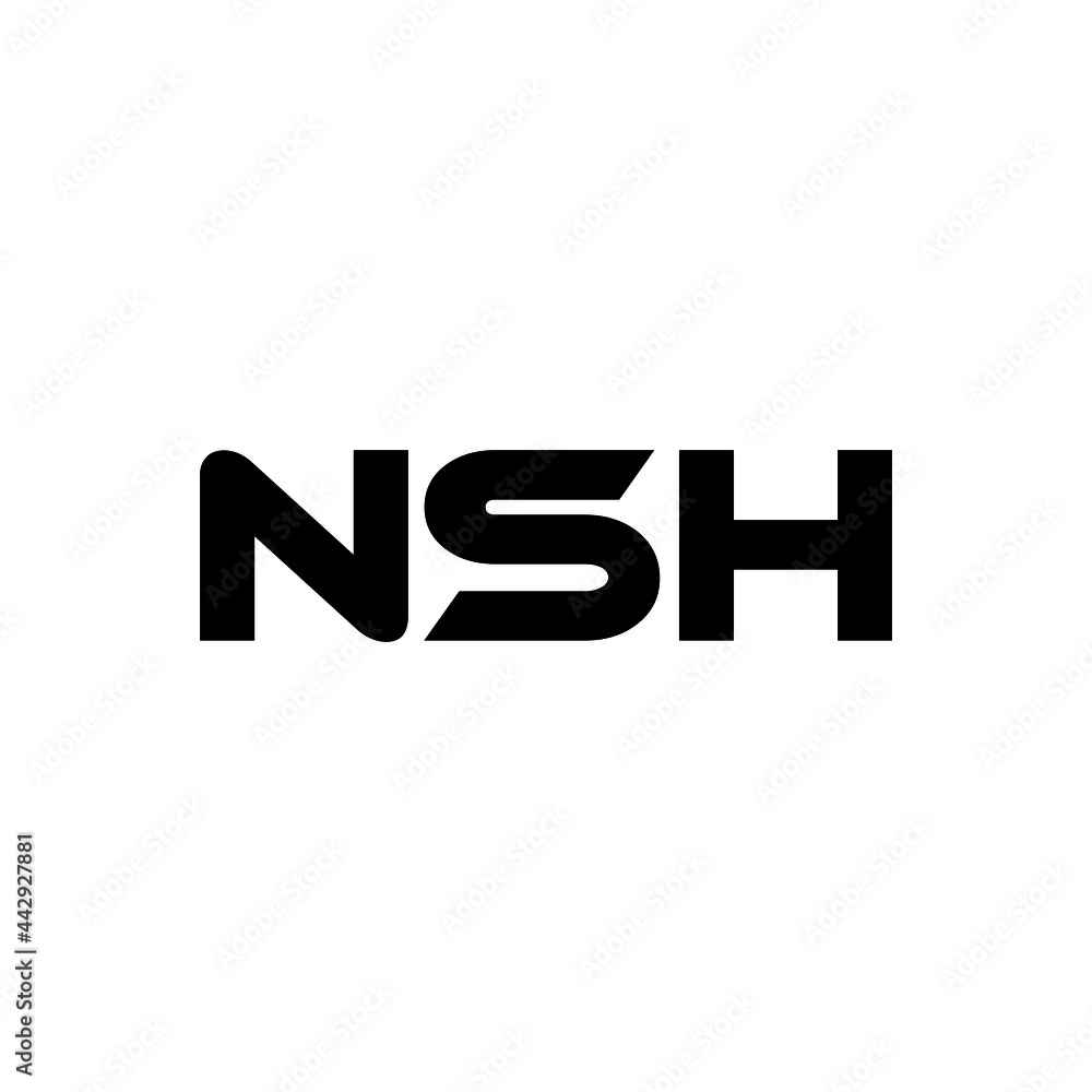 NSH letter logo design with white background in illustrator, vector ...