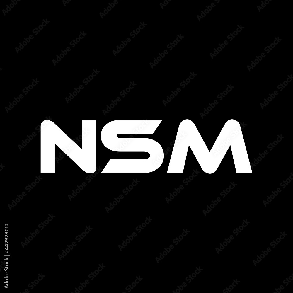 NSM letter logo design with black background in illustrator, vector ...