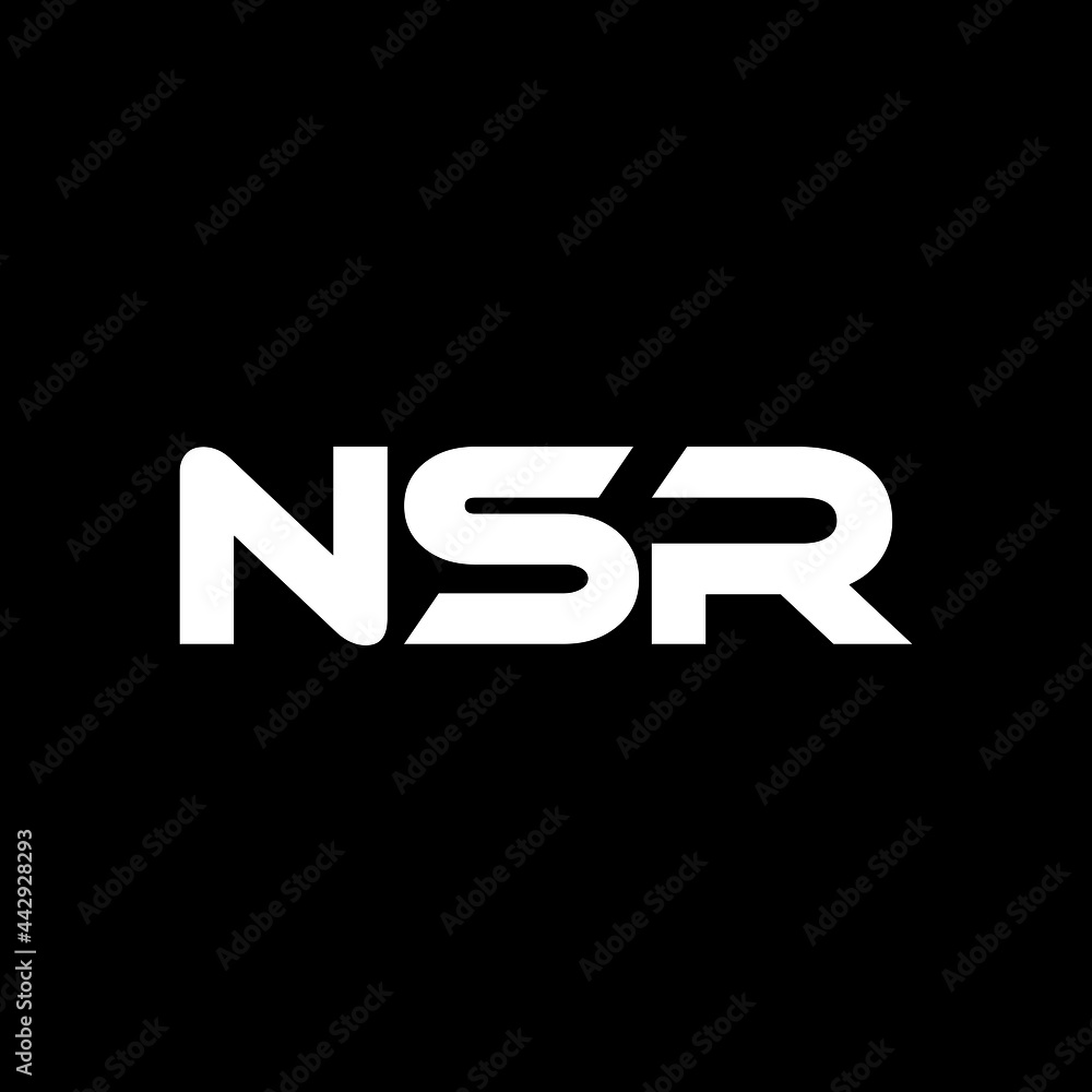 NSR letter logo design with black background in illustrator, vector ...