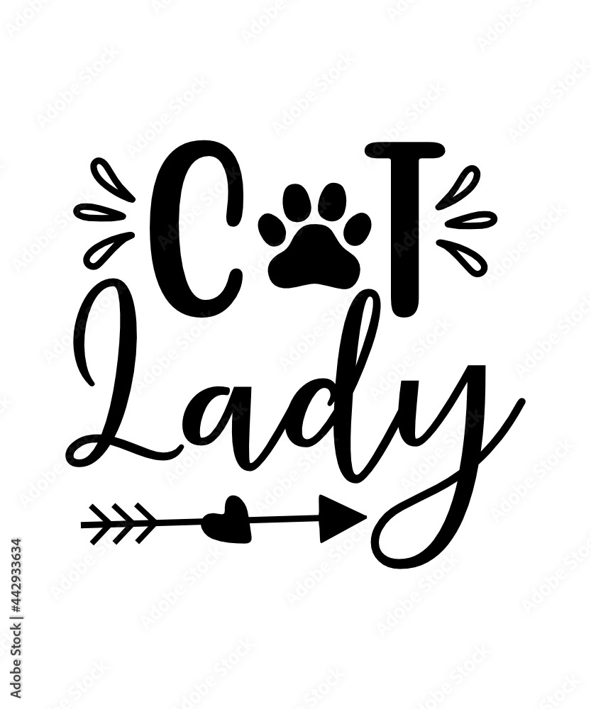 Vetor de Funny Cat SVG Bundle, Cat SVG, Kitten SVG, Cat lady svg, crazy ...