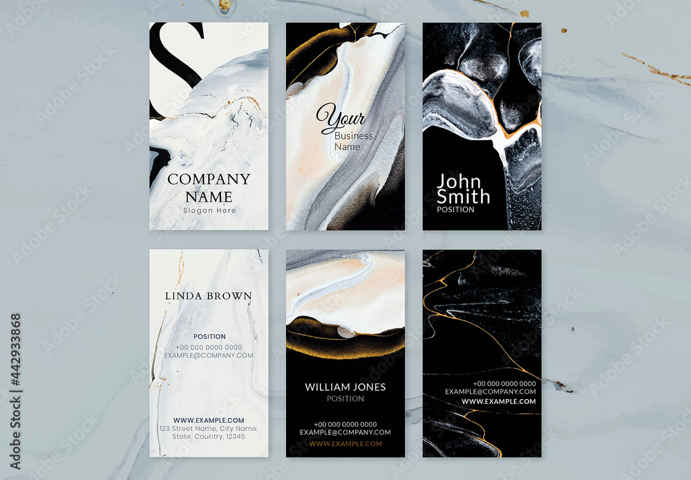 Marble Business Card Layout Collection Stock Template | Adobe Stock