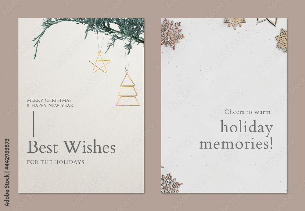 Editable Christmas Greeting Card Layout Stock Template | Adobe Stock