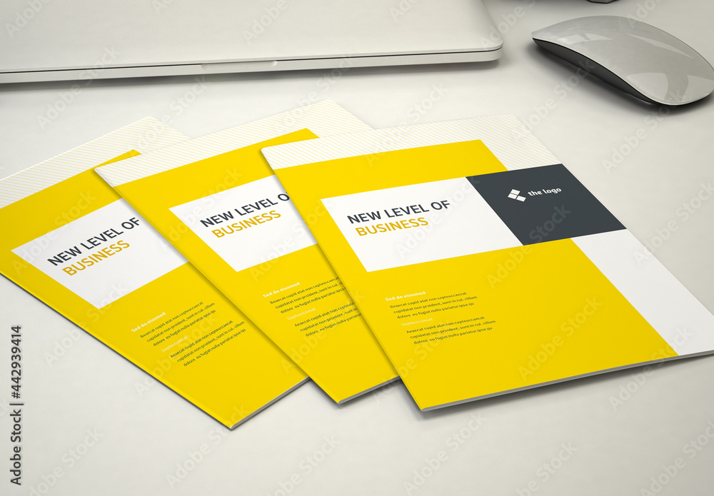 Company Profile with Yellow Accents Stock Template | Adobe Stock