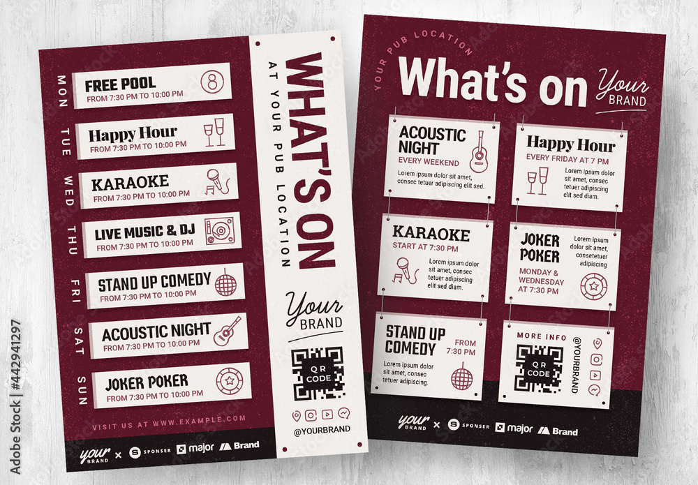 Festival Poster Layout in Red and Black Stock Template | Adobe Stock