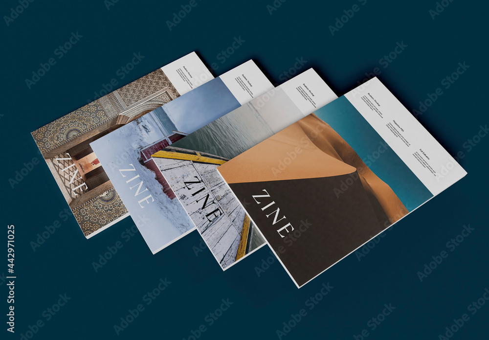 Four Magazine Mockup Stock Template | Adobe Stock