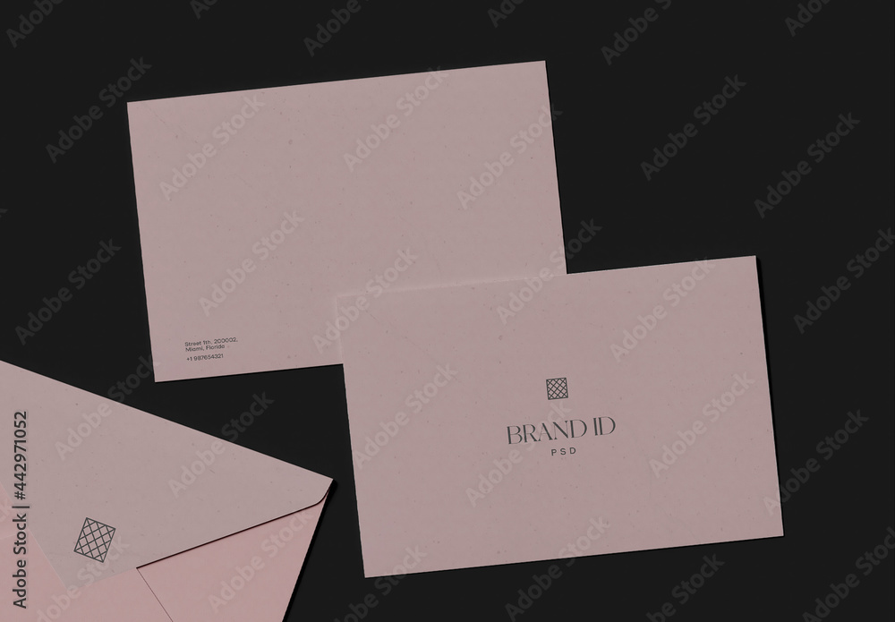 three Envelope Mockup Stock Template | Adobe Stock