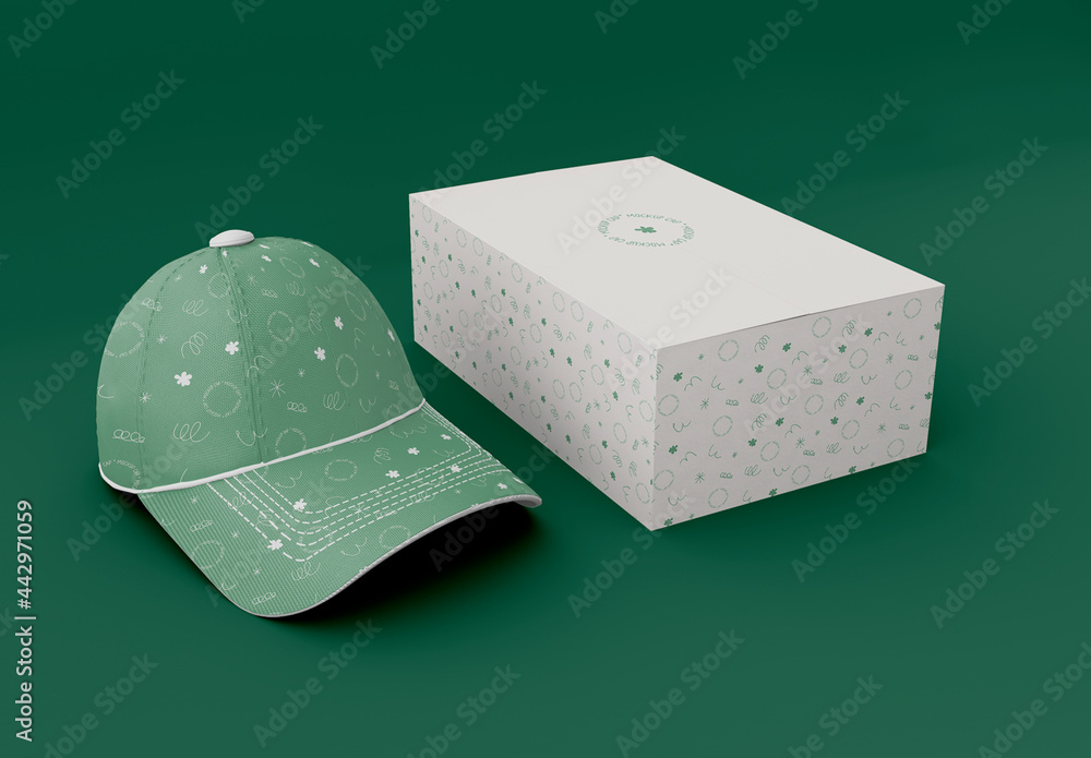 Cardboard Box with Cap Mockup Stock Template | Adobe Stock