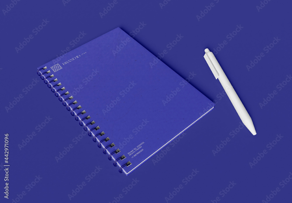 Notebook with Pen Mockup Stock Template | Adobe Stock