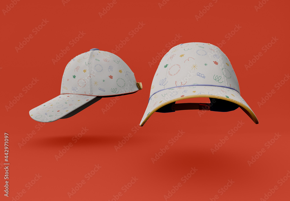 Two Caps Mockup Stock Template | Adobe Stock