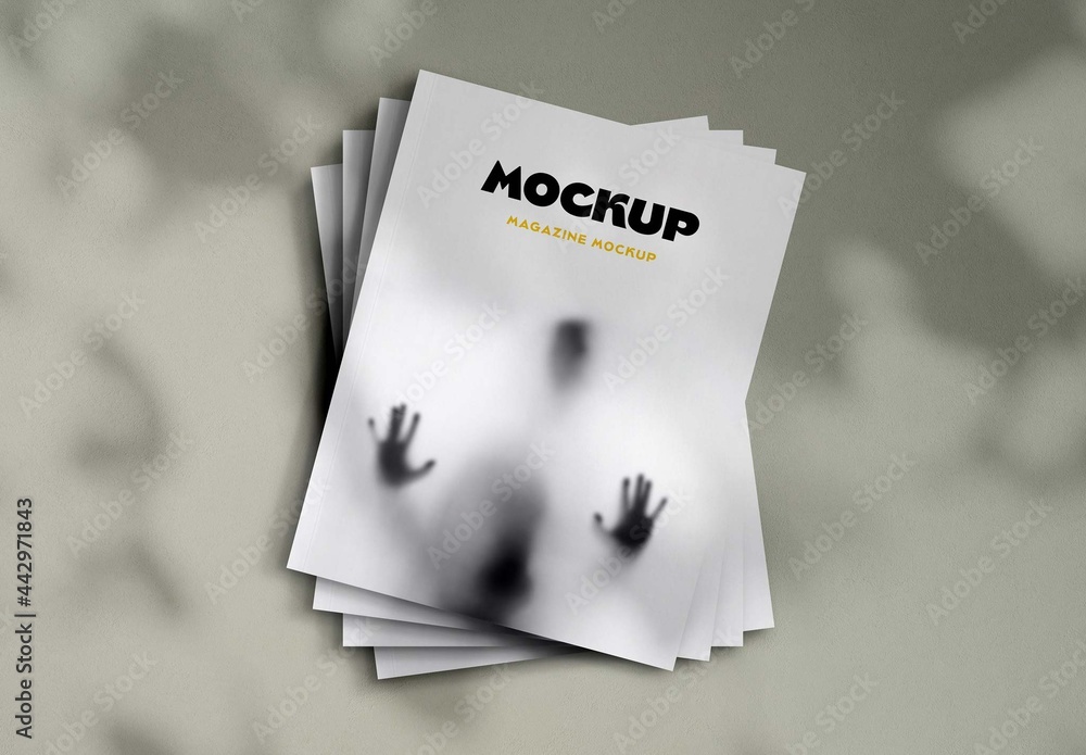 Minimal Stack Magazine Cover Mockup Stock Template | Adobe Stock