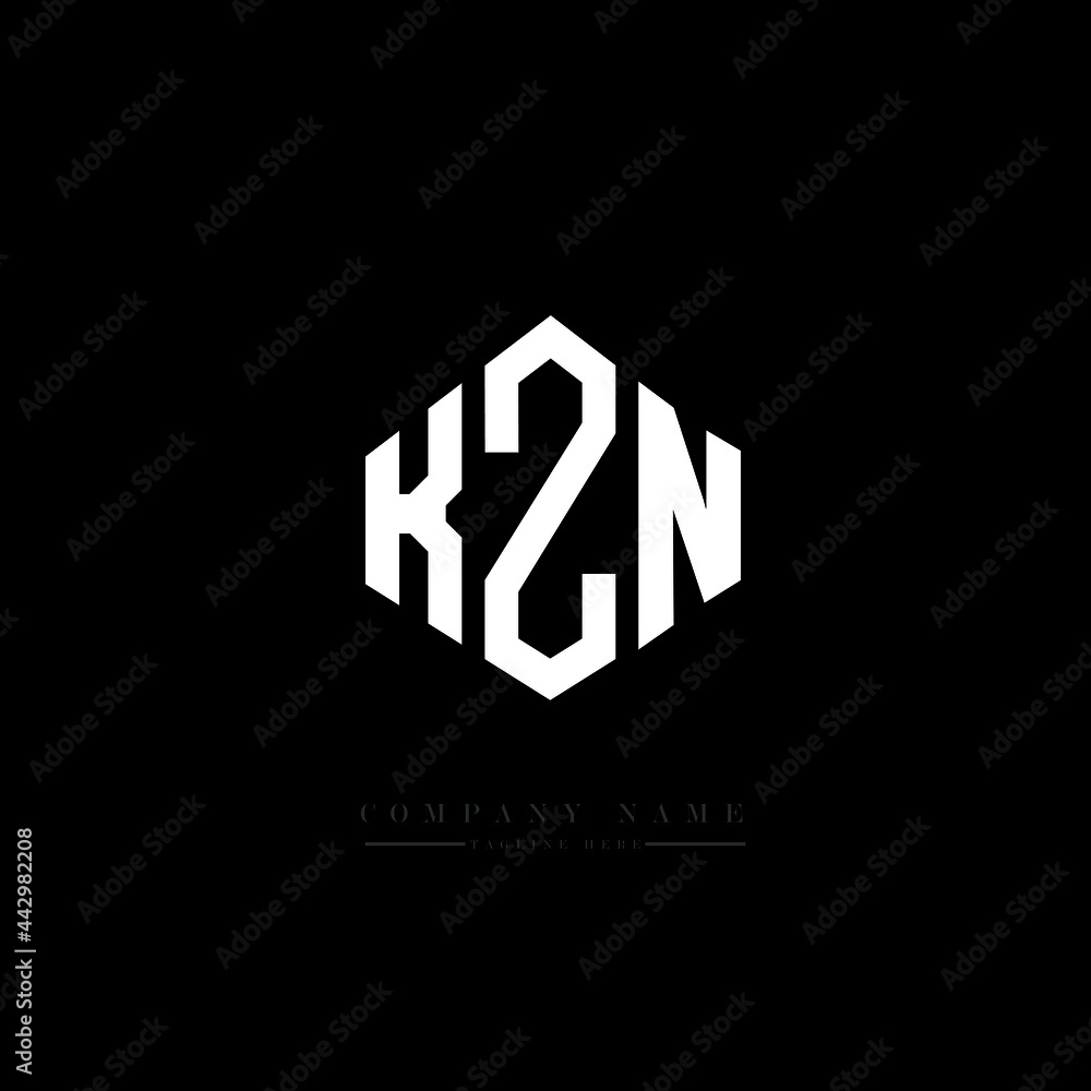 KZN letter logo design with polygon shape. KZN polygon logo monogram ...