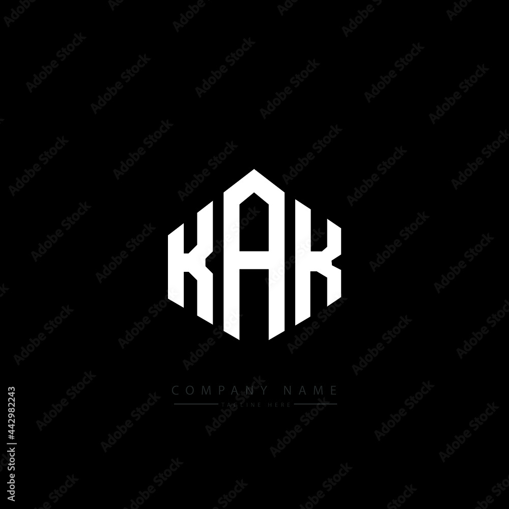 KAK letter logo design with polygon shape. KAK polygon logo monogram ...