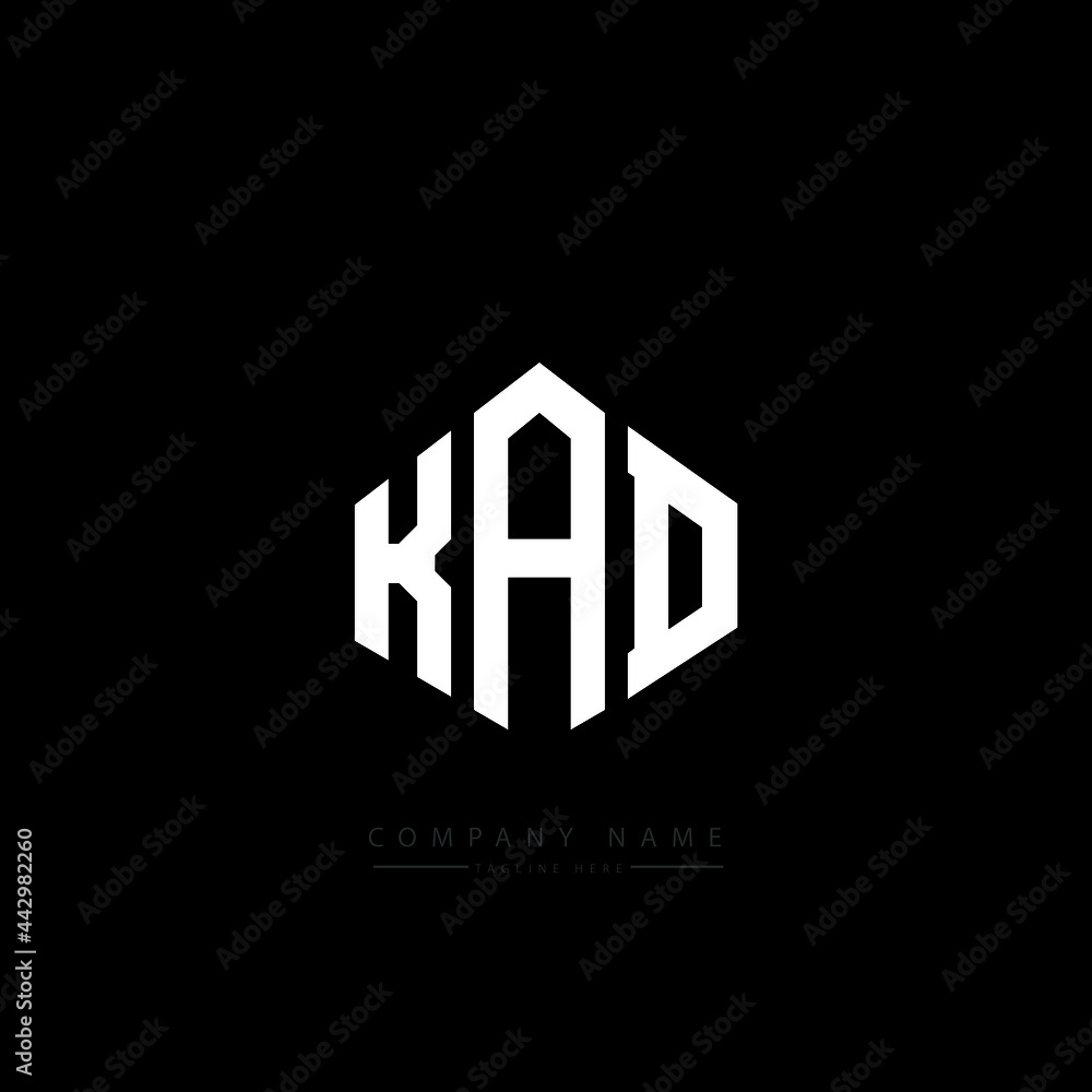KAD letter logo design with polygon shape. KAD polygon logo monogram ...