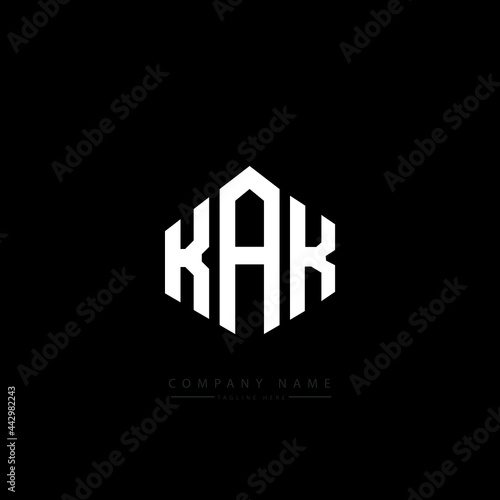 KAK letter logo design with polygon shape. KAK polygon logo monogram ...