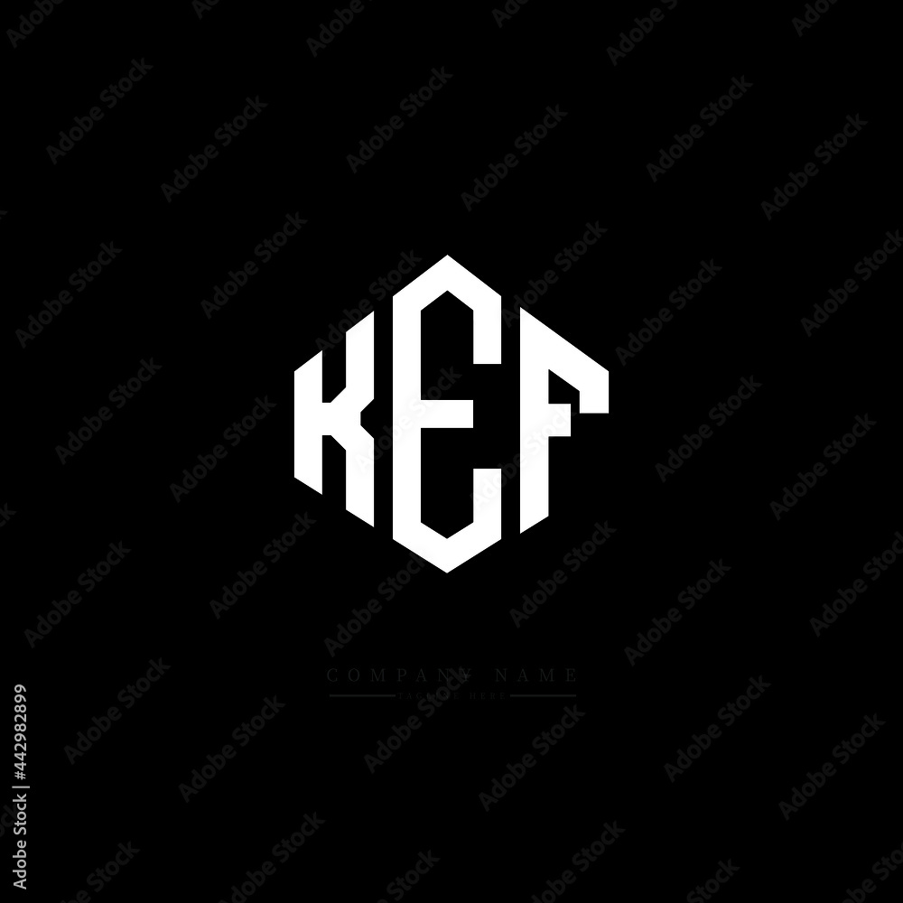 KEF letter logo design with polygon shape. KEF polygon logo monogram ...
