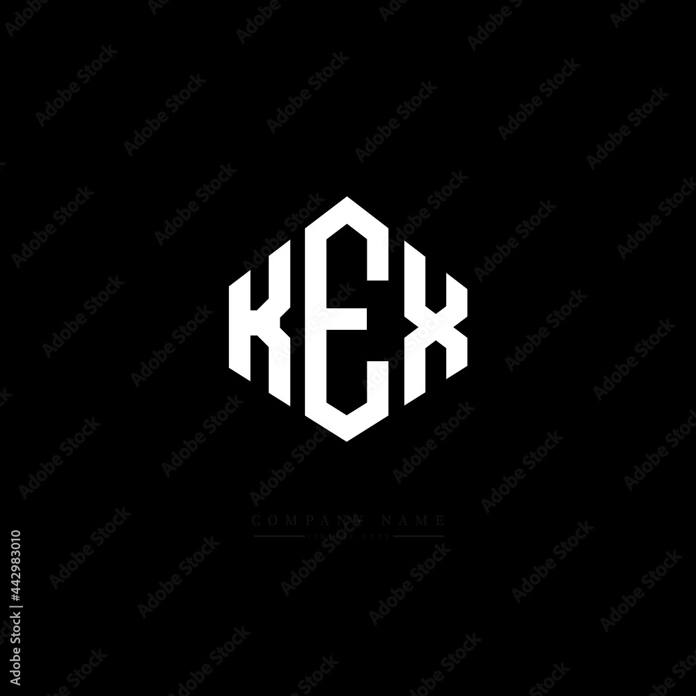 KEX letter logo design with polygon shape. KEX polygon logo monogram ...
