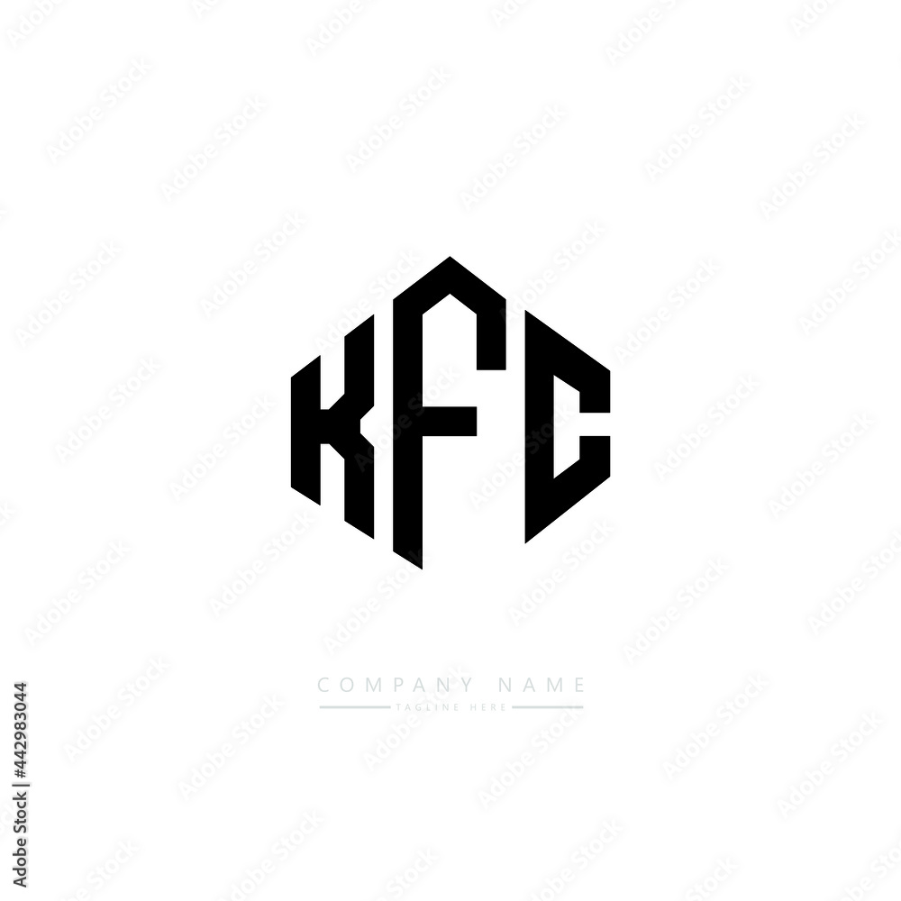 KFC letter logo design with polygon shape. KFC polygon logo monogram ...