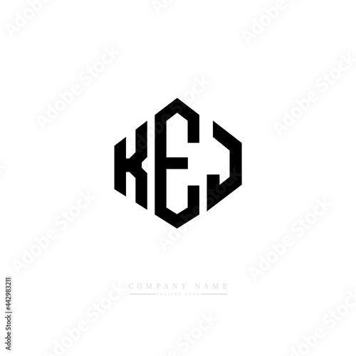 KEJ letter logo design with polygon shape. KEJ polygon logo monogram ...