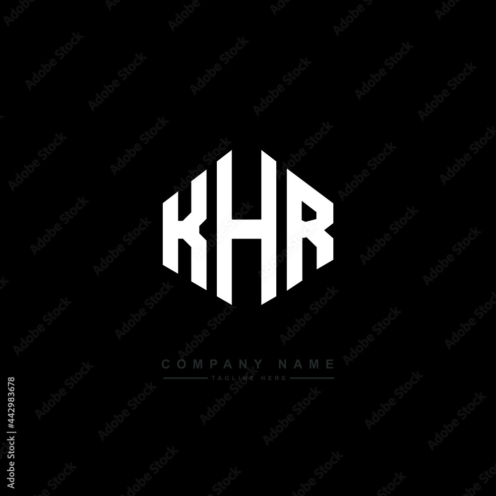 KHR letter logo design with polygon shape. KHR polygon logo monogram ...