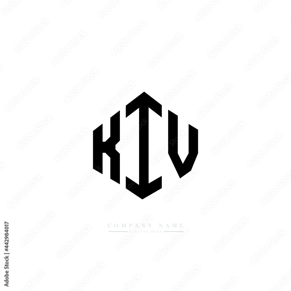 KIV letter logo design with polygon shape. KIV polygon logo monogram. KIV cube logo design. KIV ...