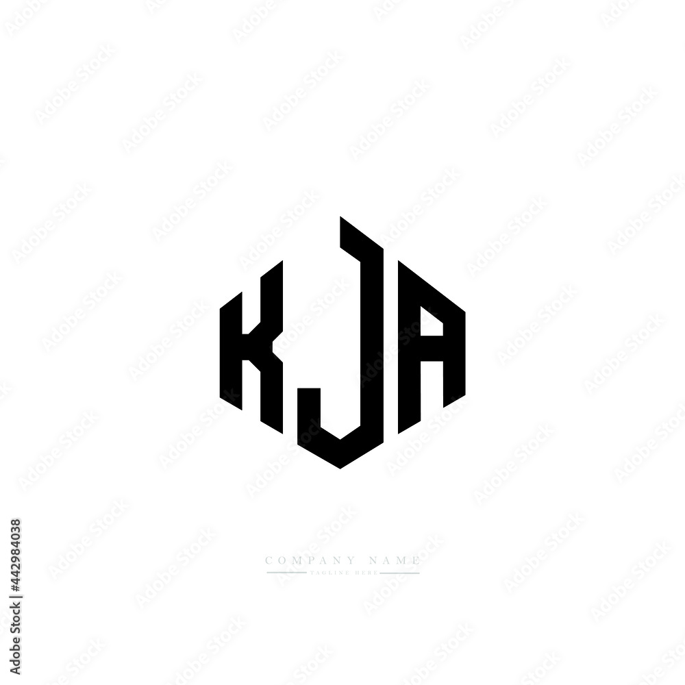 KJA letter logo design with polygon shape. KJA polygon logo monogram ...